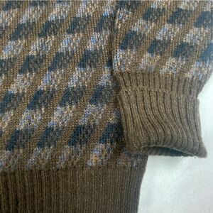 Vintage | Sweaters | Vintage Ingo Brown Houndstooth Wool Knit Sweater ...